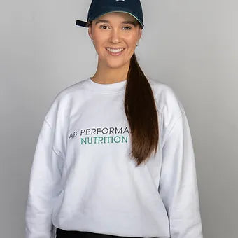 Women's White Original Crew Sweater | AB Performance Nutr. – AB ...